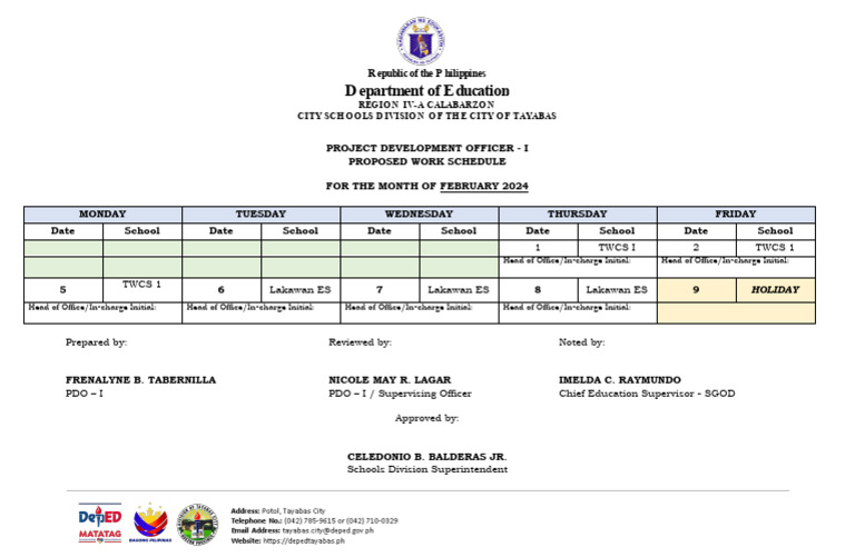 Schedule of Pdo I | PDF