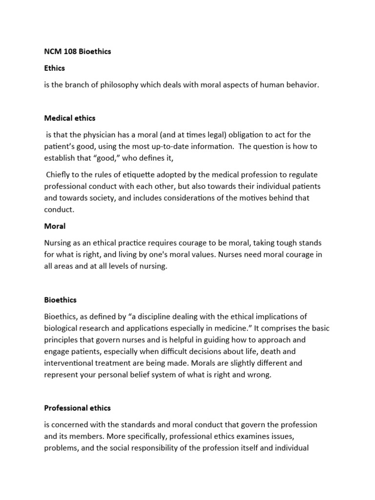 Bioethics (Moral Theories) | PDF | Bioethics | Morality