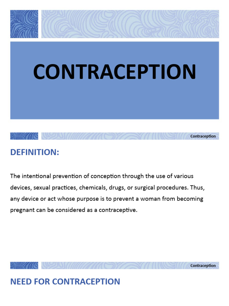 Contraception | PDF | Birth Control | Condom