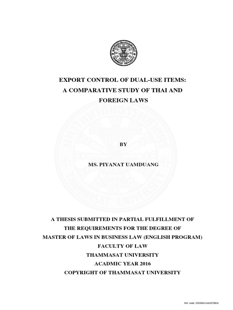 Export Control of DUI - Thesis | PDF | Weapons Of Mass Destruction ...
