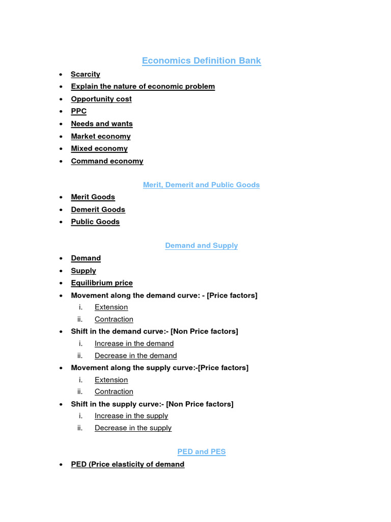 Comprehensive Economics Overview Guide | PDF | Supply (Economics ...
