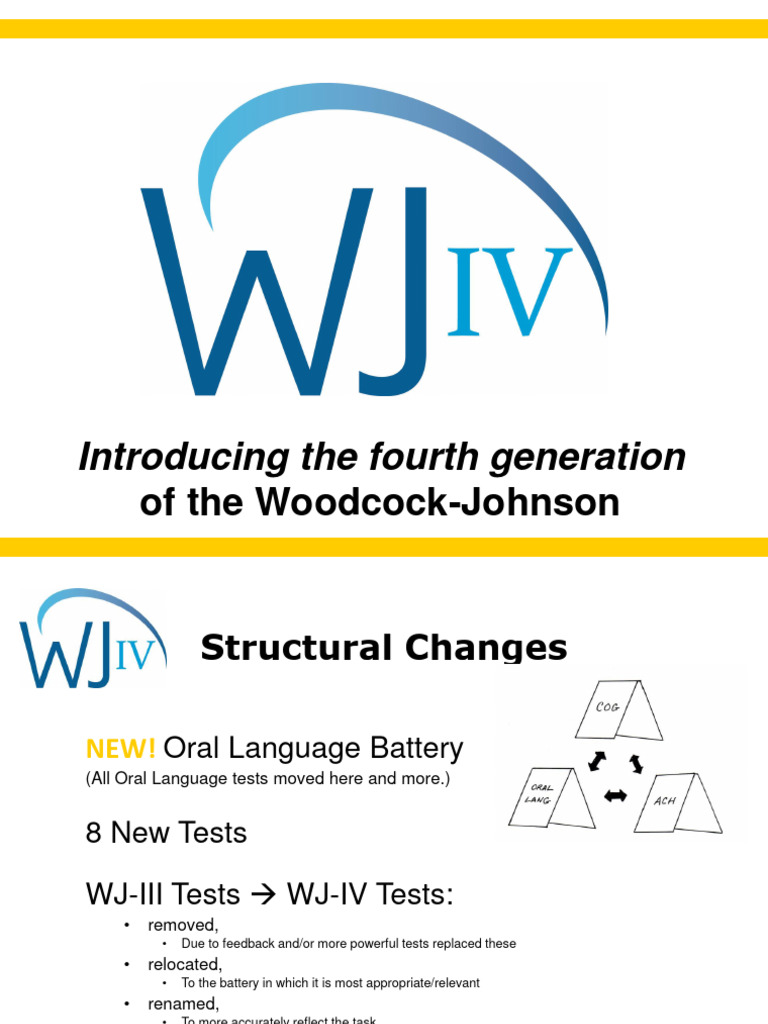 Woodcock-Johnson IV Oral Language Updates | PDF | Working Memory ...