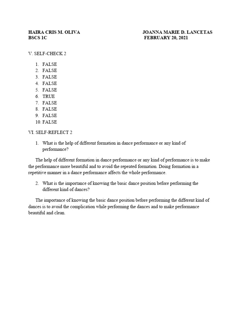 Self-Check & Self-Reflect 2 Midterm | PDF