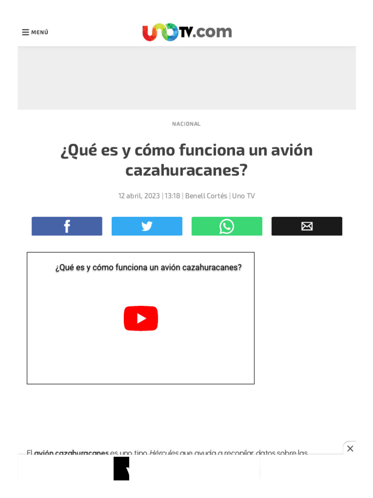 ¿Qué Es y Cómo Funciona Un Avión Cazahuracanes - Uno TV | Descargar ...