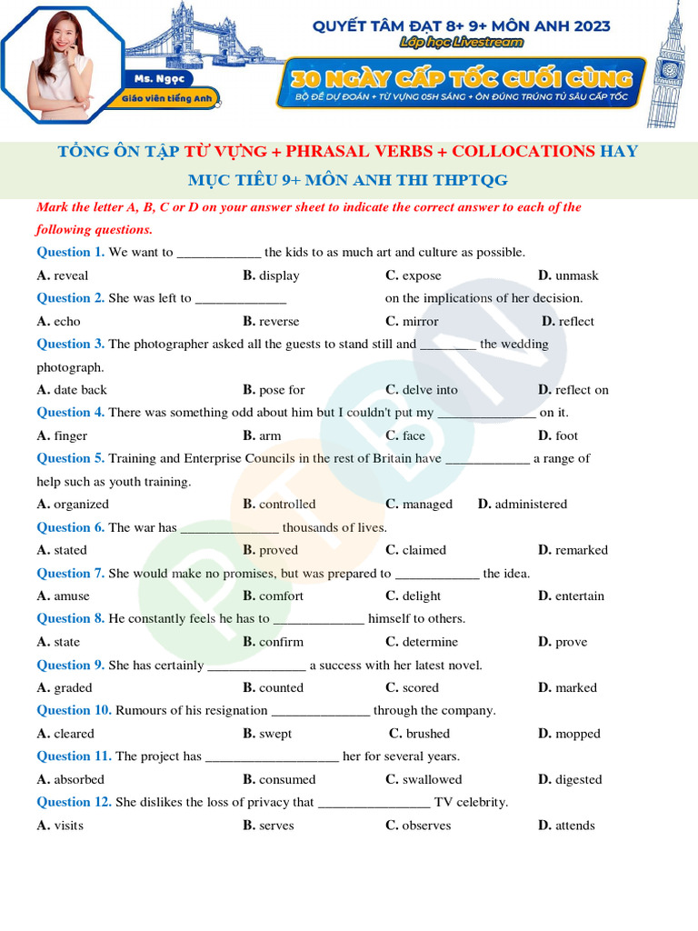 (Cô PTBN) T V NG C M Đ NG T Hay 9+ Page | PDF