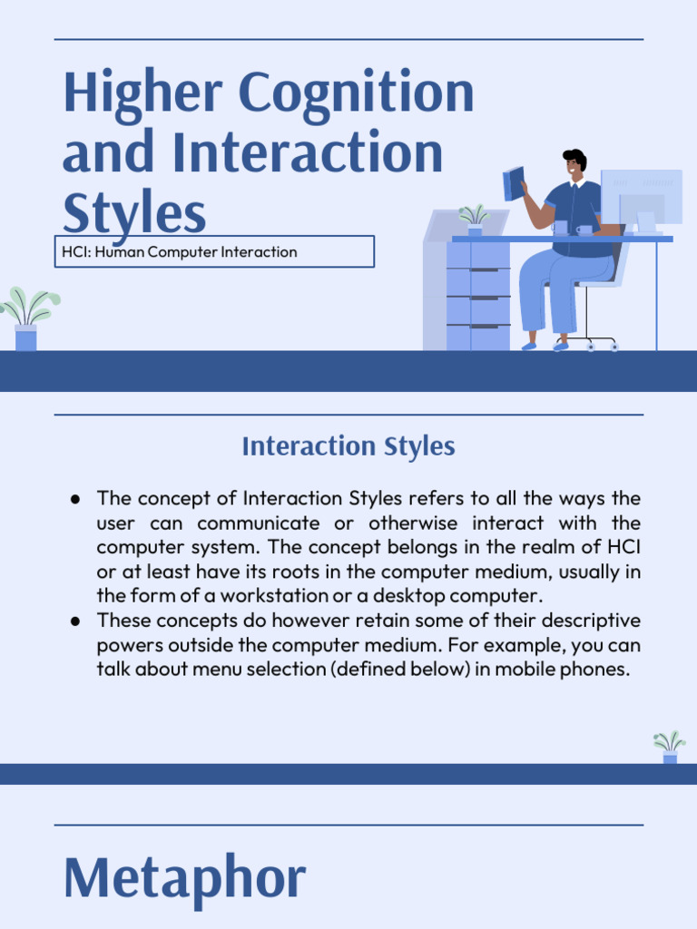Higher Cognition and Interaction Styles | PDF | Human–Computer Interaction | Graphical User ...