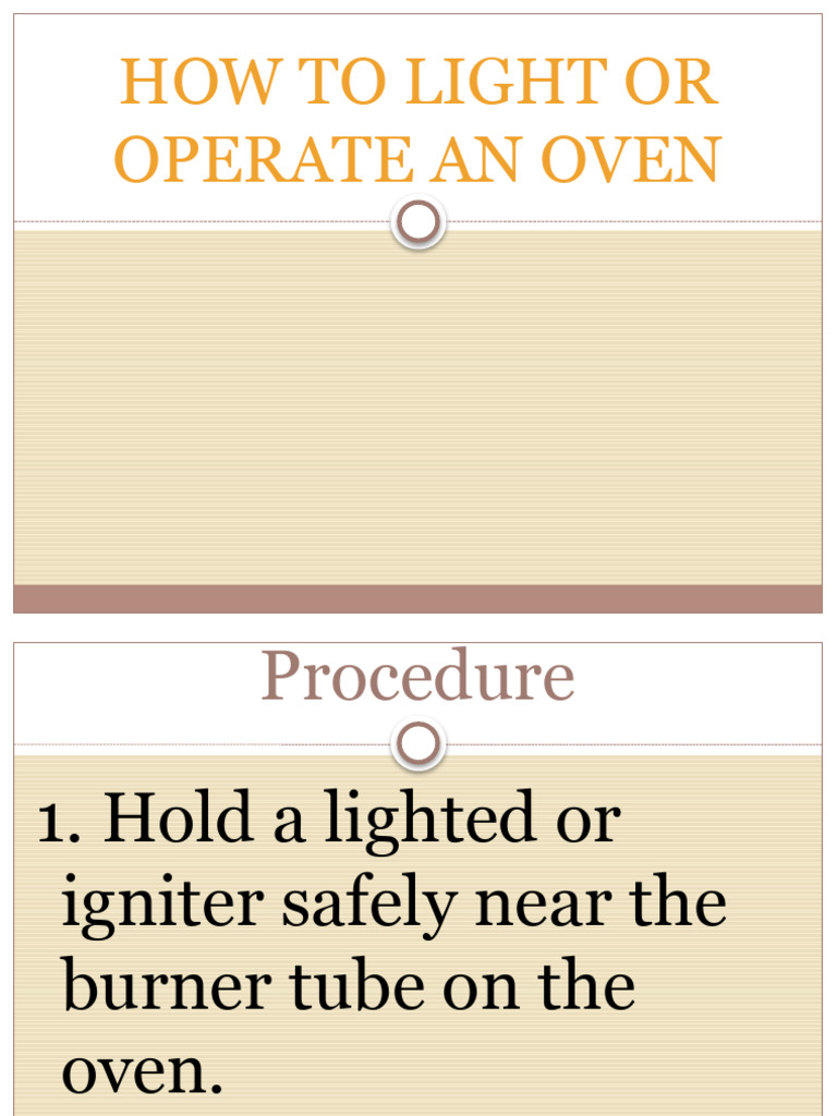 How To Light or Operate An Oven | PDF