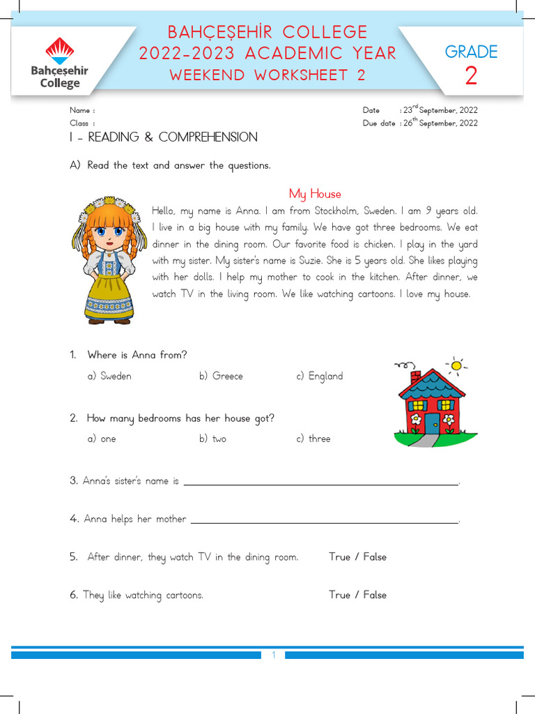 Grade 2 Weekend Worksheets 02 1663309945 | PDF | Writing Implements