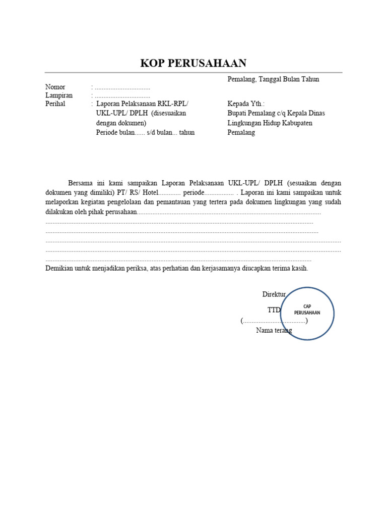 Format Laporan Semester Ukl Upl | PDF