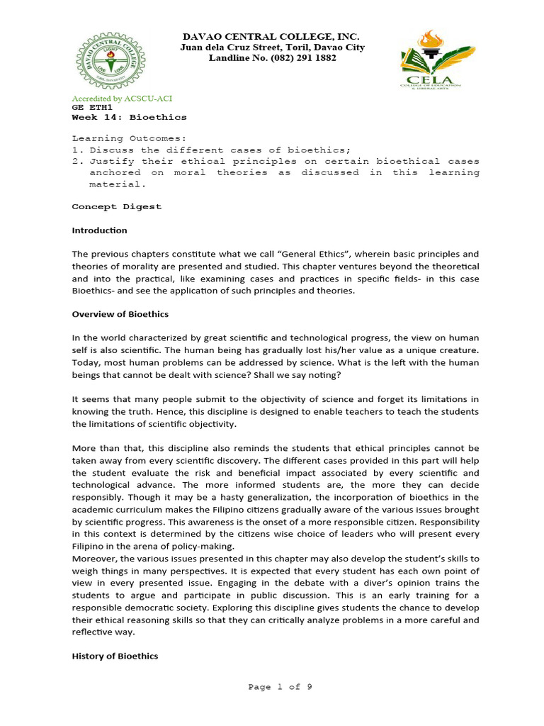 Week 14 | PDF | Bioethics | Justice