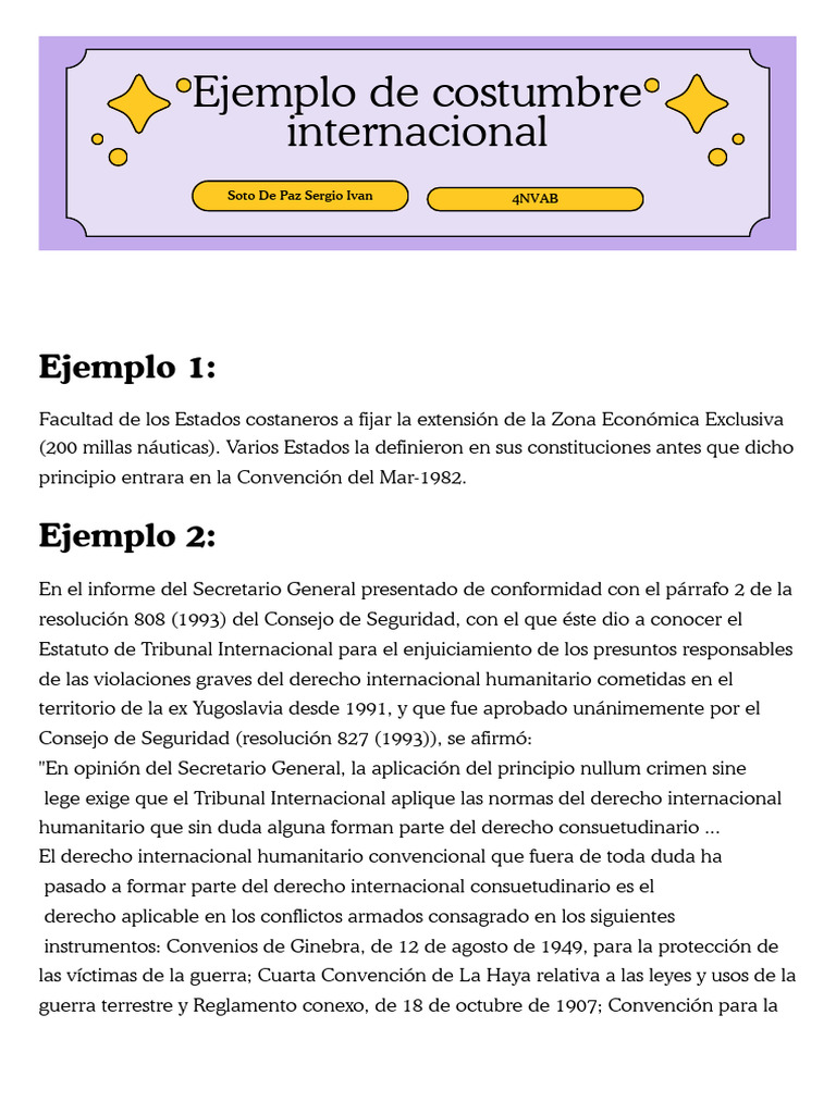 Ejemplos de Costumbre Internacional | PDF Ejemplos de Costumbre Internacional | PDF