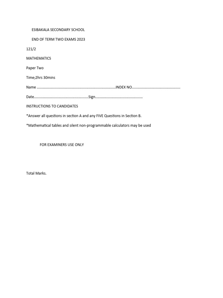 Fom4 Math pp2 Tam 2 | PDF | Mathematics | Taxes