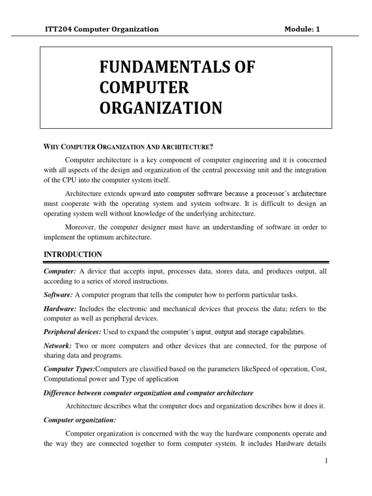Co Module1 | PDF | Computer Data Storage | Central Processing Unit