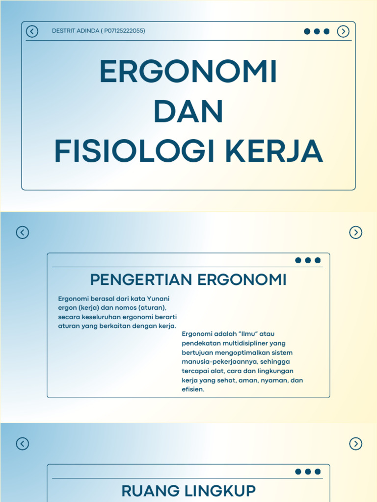 Ergonomi & Fisiologi Kerja | PDF