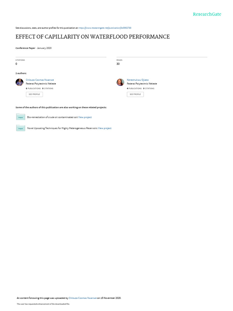 Nwanwe2020-Effect OF Capillarity On Waterflood Performance | PDF ...