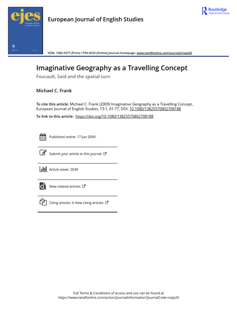 Imaginative Geography As A Travelling Concept | PDF | Paradigm | Space