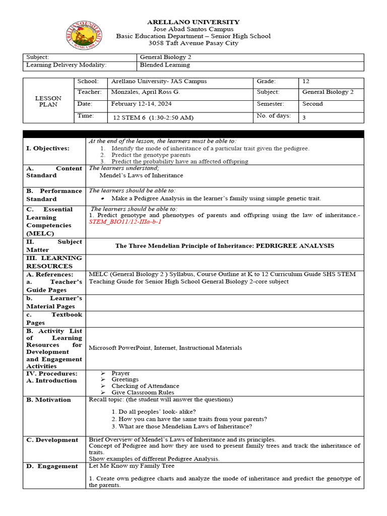 Mendel's Laws of Inheritance Overview | PDF | Heredity