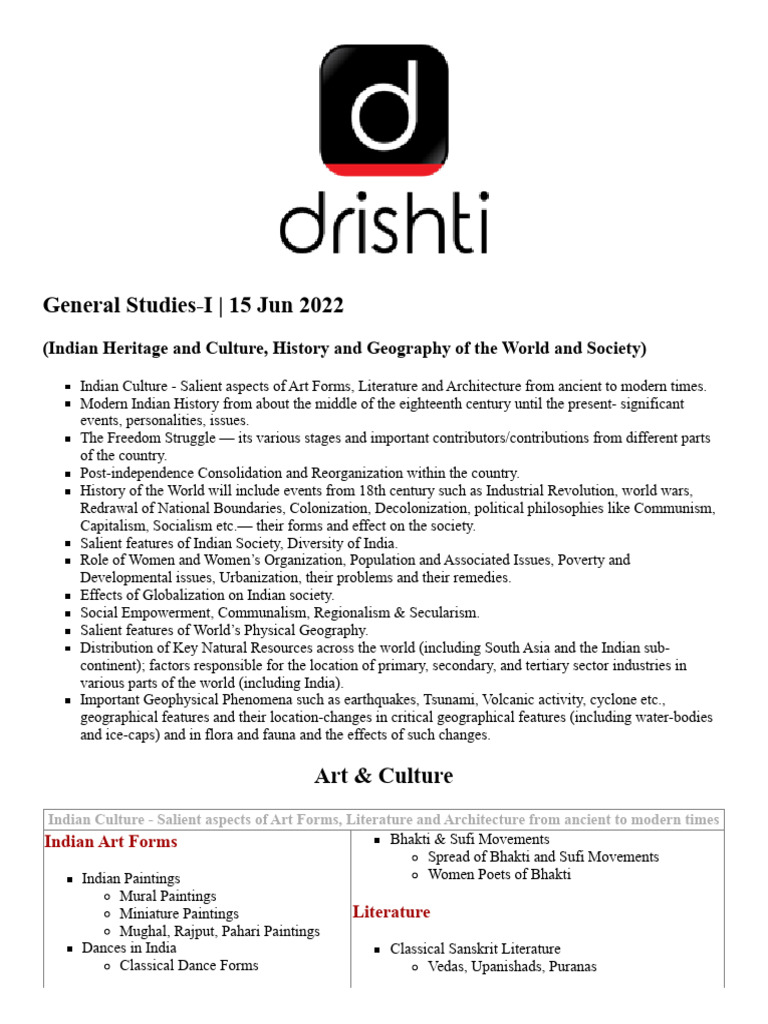 Gs Paper 1 | Download Free PDF | Globalization | Earth Sciences