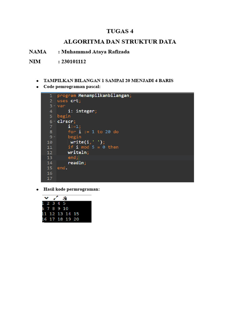 Contoh Tugas Algoritma Dan Struktur Data Program Pascal | PDF | Bisnis