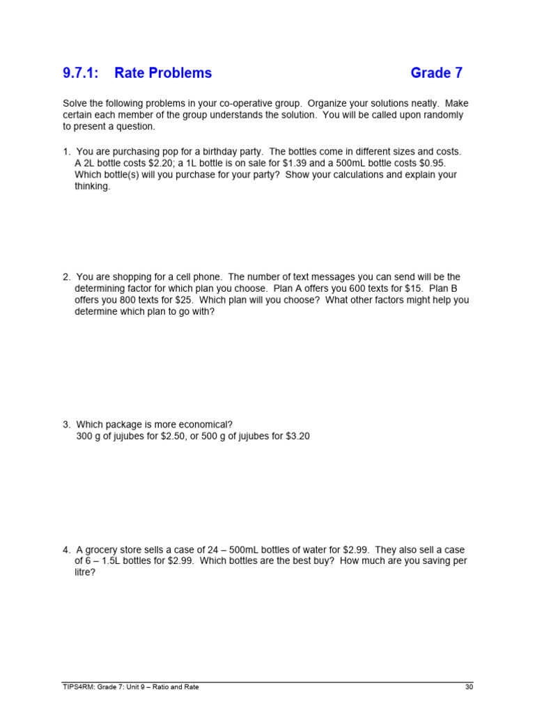 GR 7 Unit 9 Rate | PDF | Prices | Marketing