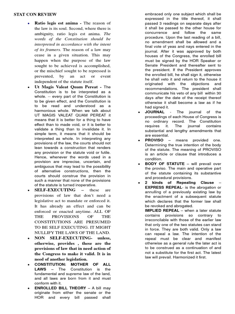 Statutory Construction Final Notes | PDF | Statutory Interpretation ...