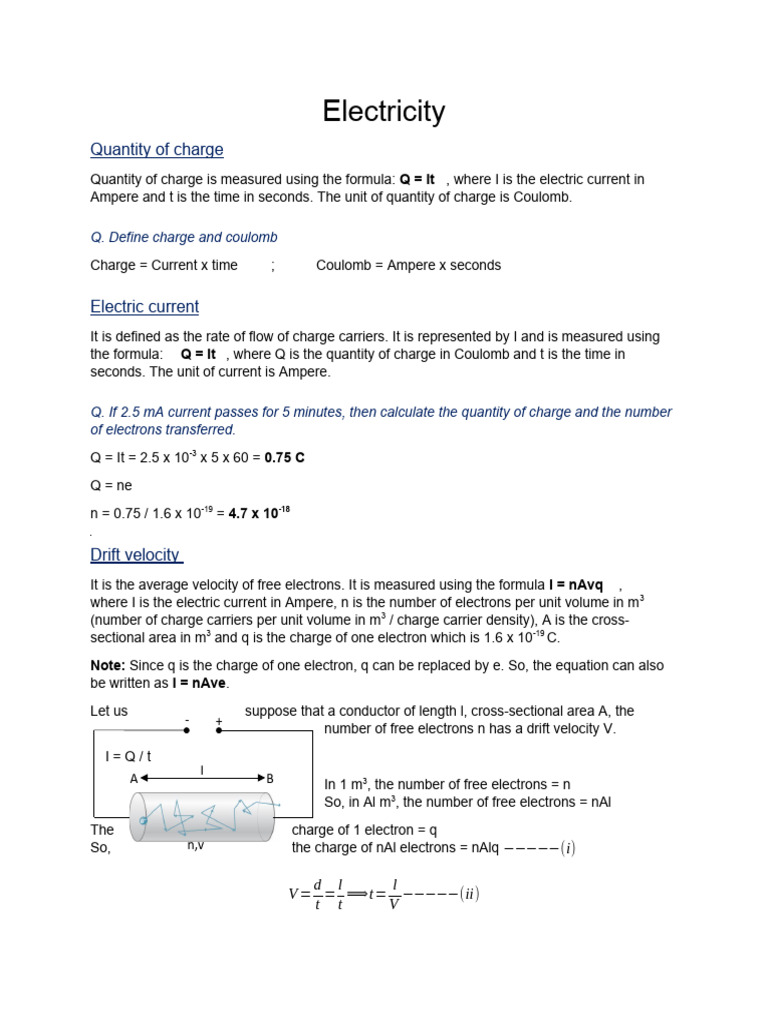 Electricity | PDF | Electrical Resistance And Conductance | Series And ...