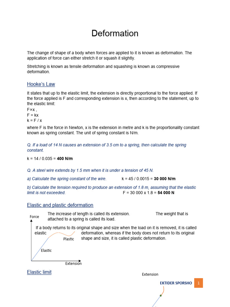 Deformation | PDF | Deformation (Engineering) | Young's Modulus