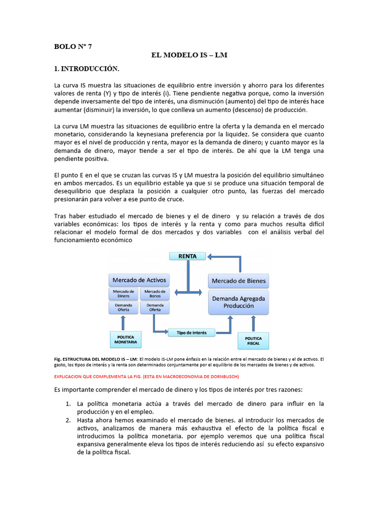 Modelo Is-Lm | PDF | La política fiscal | La política monetaria