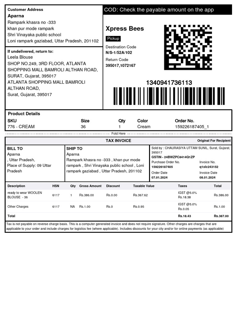 Sub Order Labels | PDF | Invoice | Taxes