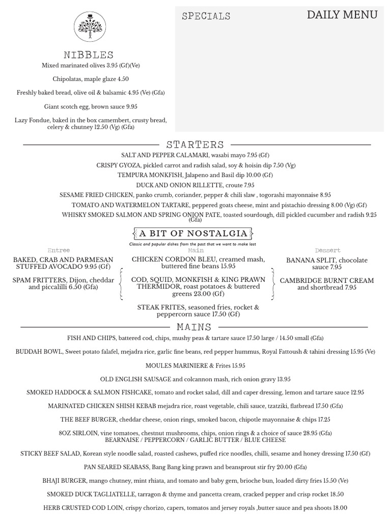 Churchill Main Menu 2023 | PDF | French Fries | Sauce