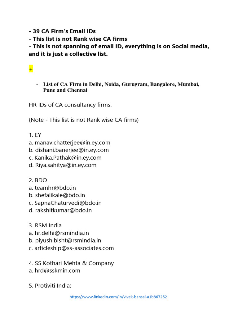 List of CA Firms | PDF | Financial Services | Business