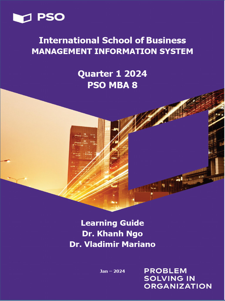 MIS8 - Jan24 - Finalized Learning Guide | PDF | Supply Chain Management ...