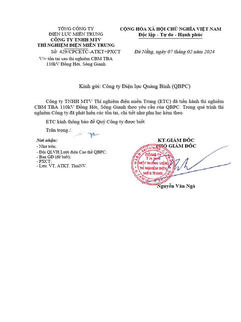 429-CPCETC-Mau-Ton-Tai-TBA Sông Gianh Đ NG H I | PDF