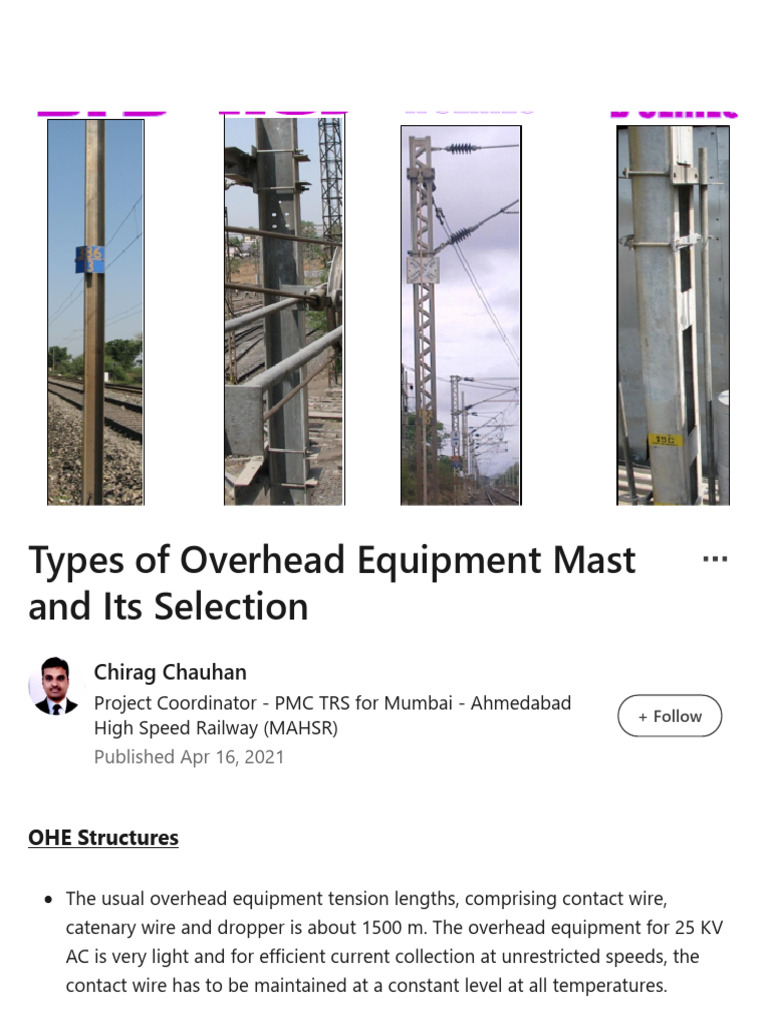 Types of Overhead Equipment Mast and Its Selection | PDF | Manufactured ...