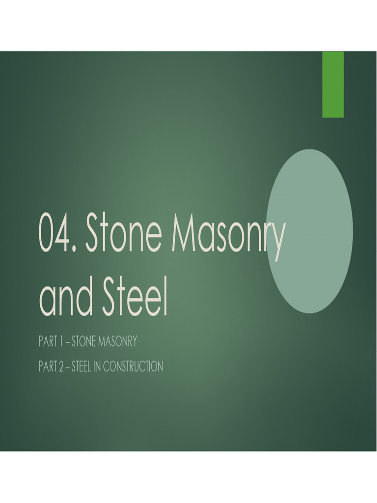 Stone Masonry and Steel | PDF | Steel | Metals