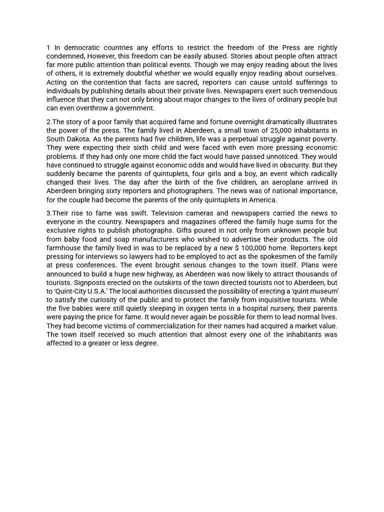 Passage For Note Making | PDF | Social Institutions