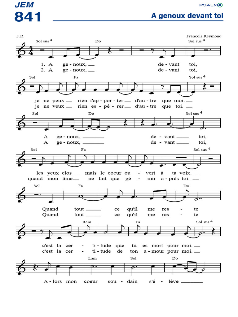 A Genoux Devant Toi | PDF