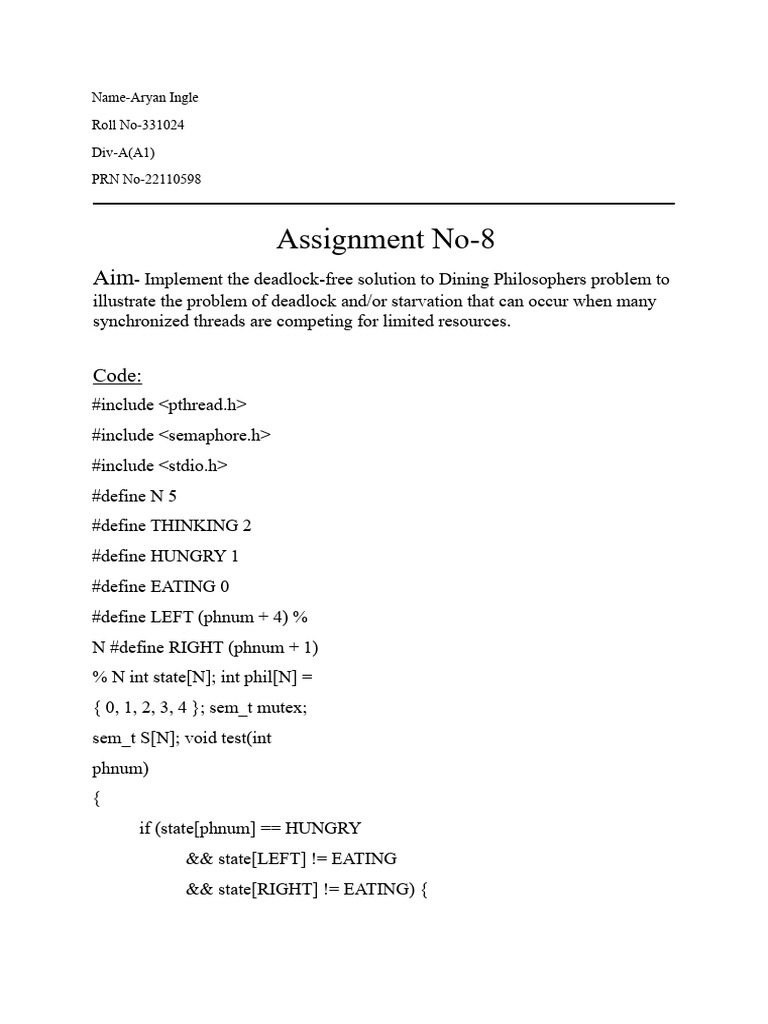 Assign 8 OS | Download Free PDF | Concurrent Computing | Information Technology