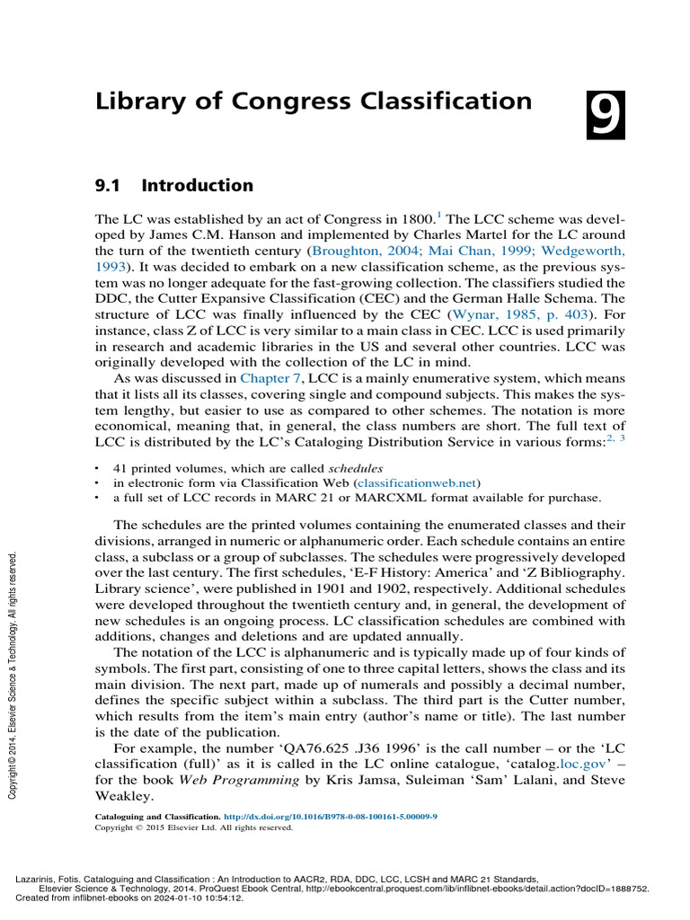 Cataloguing and Classification An Introduction To ... - (Chapter 9 ... Cataloguing and Classification An Introduction To ... - (Chapter 9 ...
