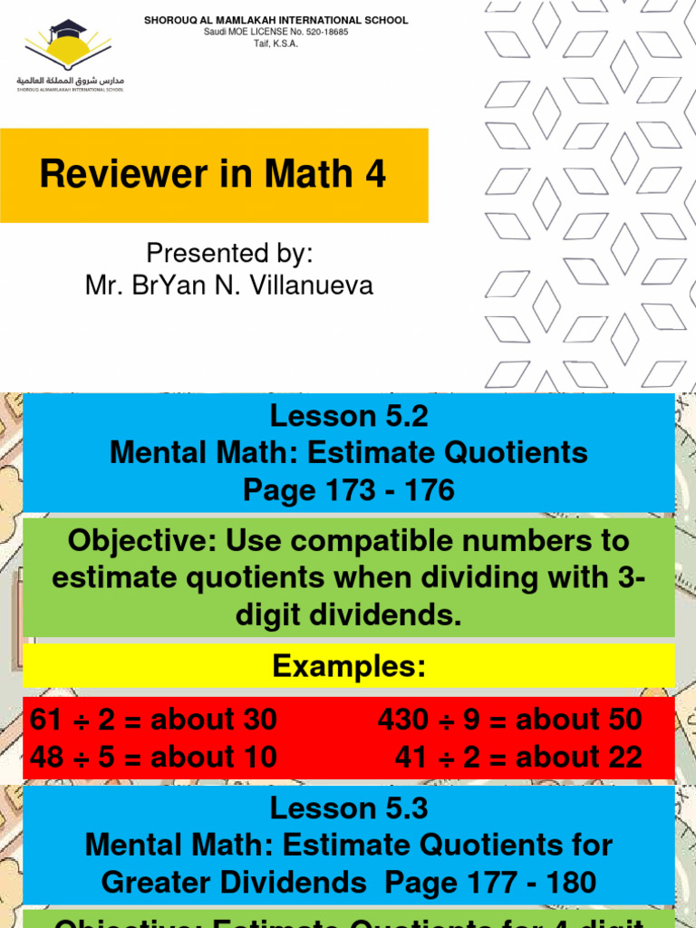 Reviewer in Mathematics 4 - Second Term Exam | PDF | Division ...