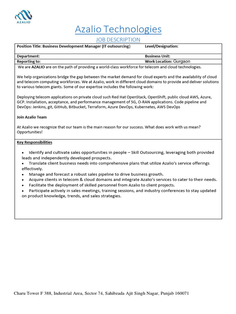 JD BDM - Azalio | PDF | Cloud Computing | Outsourcing