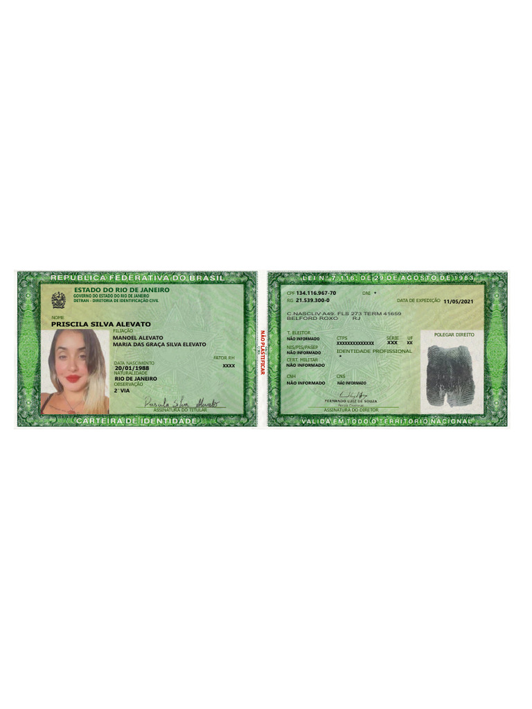 RG Modelo Novo PDF Edita2024 RJ | PDF | Documento | Vigilância em massa