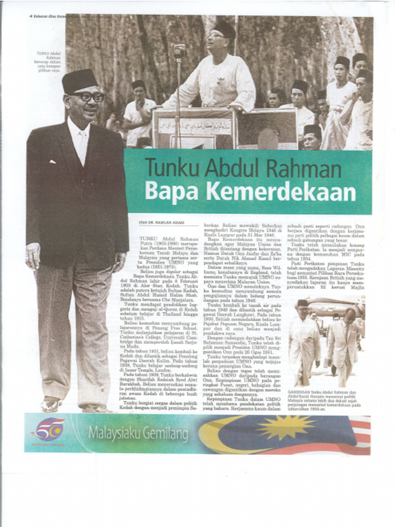 Tunku Abdul Rahman Bapa Kemerdekaan | PDF