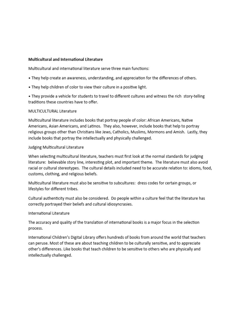Understanding Multicultural Literature | PDF | Social Science