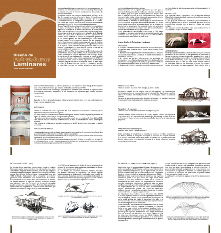 9-Diseño de Estructuras Laminares | PDF | Viga (Estructura) | Método de ...