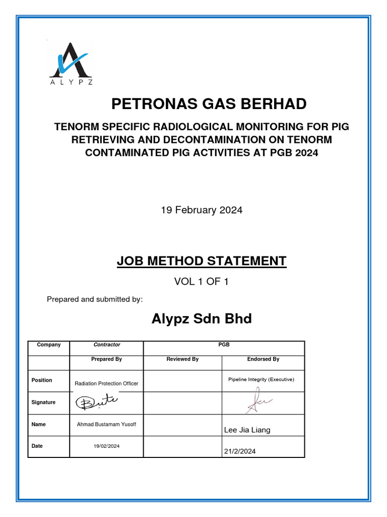 TENORM Radiological Monitoring Method Statement | PDF | Radioactive ...