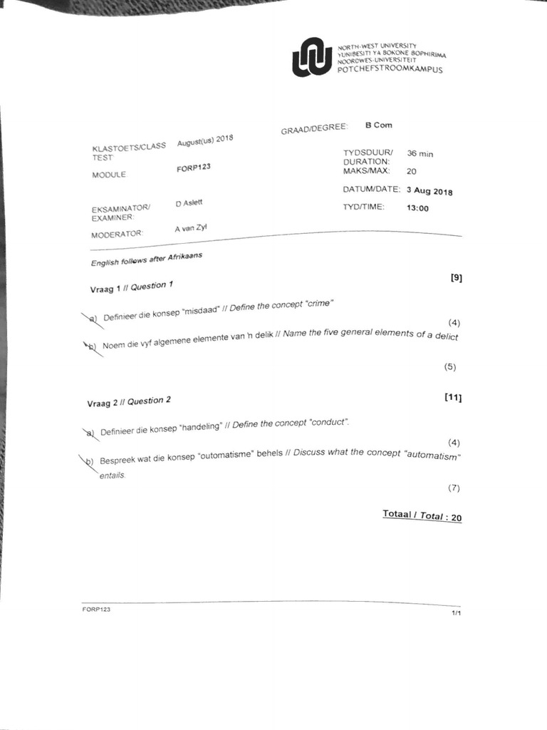 FORP 123 Toetse | PDF