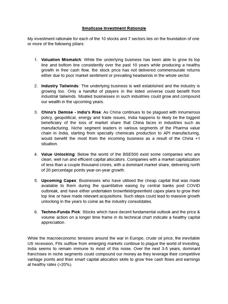 Investment Rationale For ProInvestorAcademy | PDF | Banks | Valuation ...