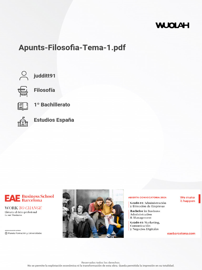 Apunts Filosofia Tema 1 | PDF