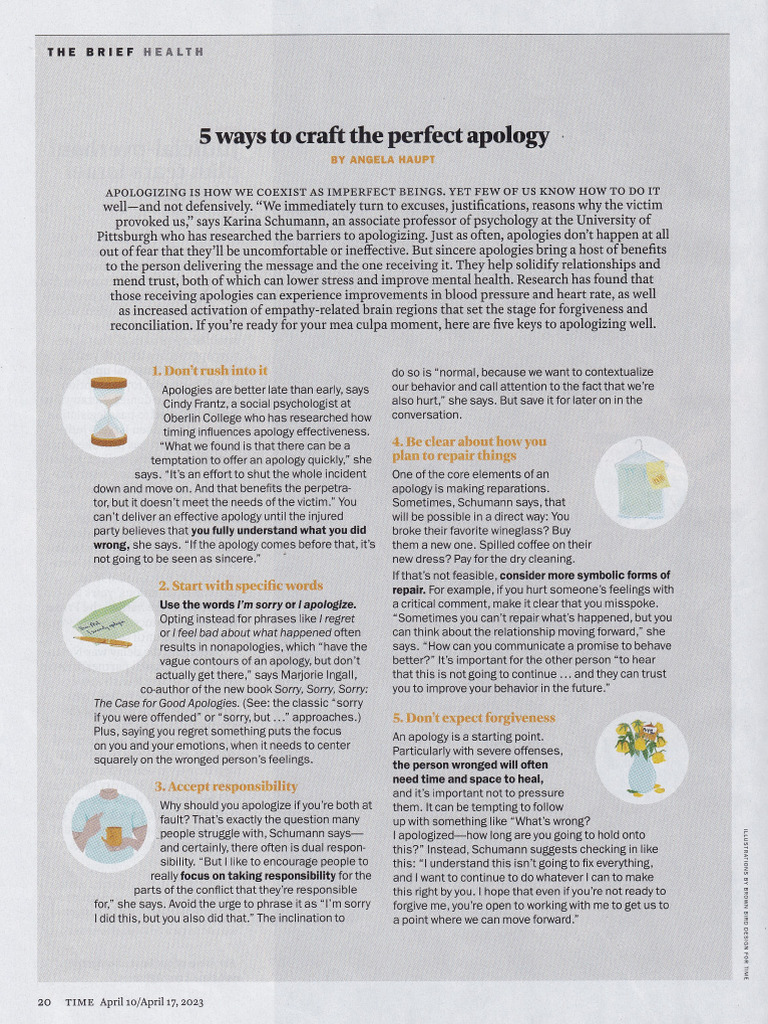 5 Ways To Craft The Perfect Apology | PDF